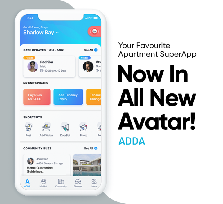 ADDA App has a New UI Befitting Its Position As The Apartment SuperApp